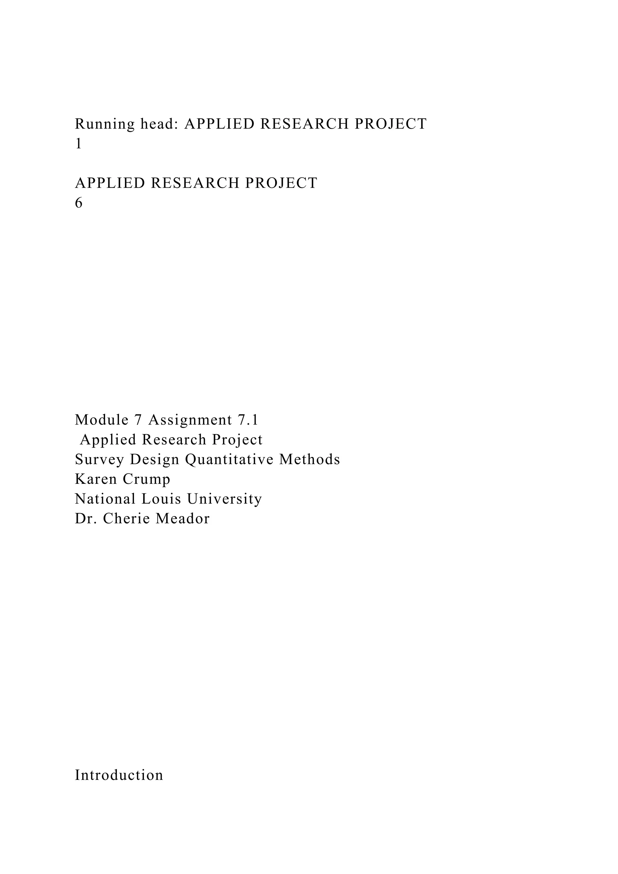 Running head APPLIED RESEARCH PROJECT .docx