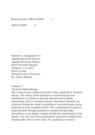 Running head APPLIED RESEARCH PROJECT .docx