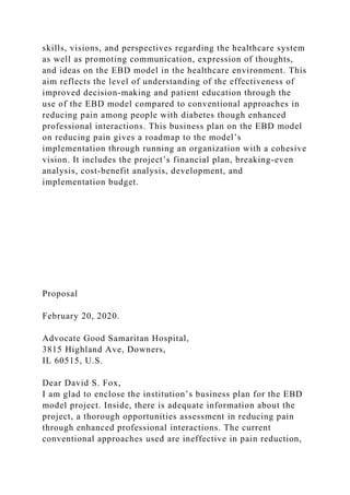 Running head BUSINESS PLAN EBD MODEL1BUSINESS PLAN EBD MO.docx