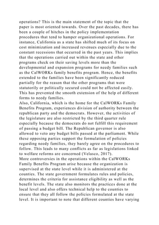 Running Head CALWORKS FAMILY BENEFIT PROGRAM1CALWORKS FAMILY.docx