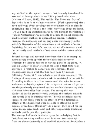 Running Head CANCER BIBLIOGRAPHY .docx | Cancer | Diseases and Conditions