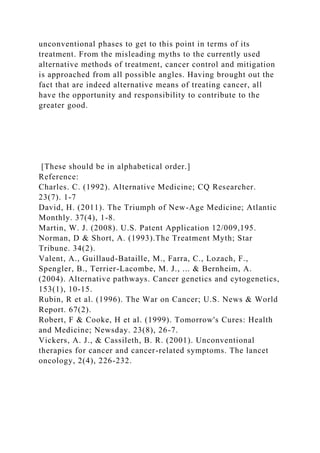 Running Head CANCER BIBLIOGRAPHY .docx | Cancer | Diseases and Conditions