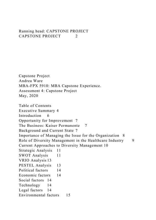 Running head CAPSTONE PROJECTCAPSTONE PROJECT2.docx