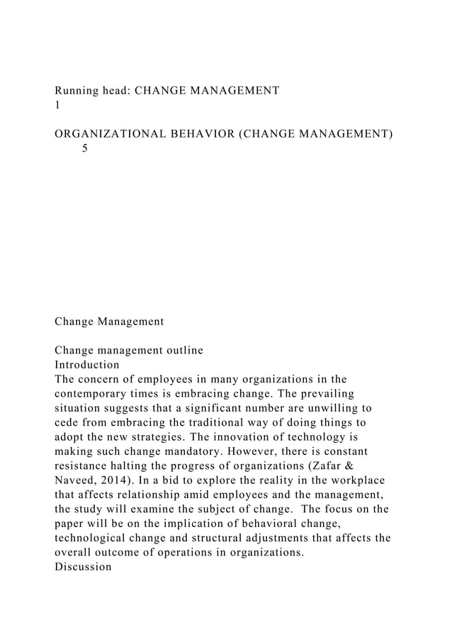 Running head CHANGE MANAGEMENT .docx