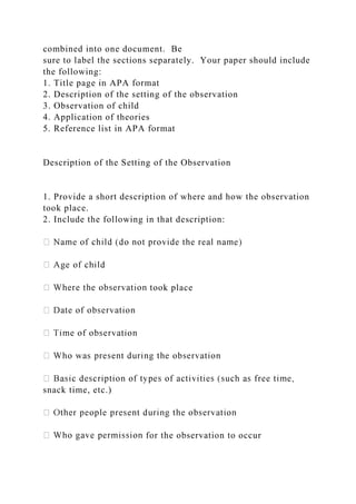 Running head CHILD OBSERVATION 1 Child Ob.docx