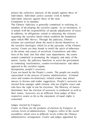 Running head chinese judicial system1 chinese judicial system | DOCX