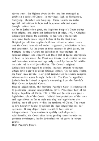 Running head chinese judicial system1 chinese judicial system | DOCX