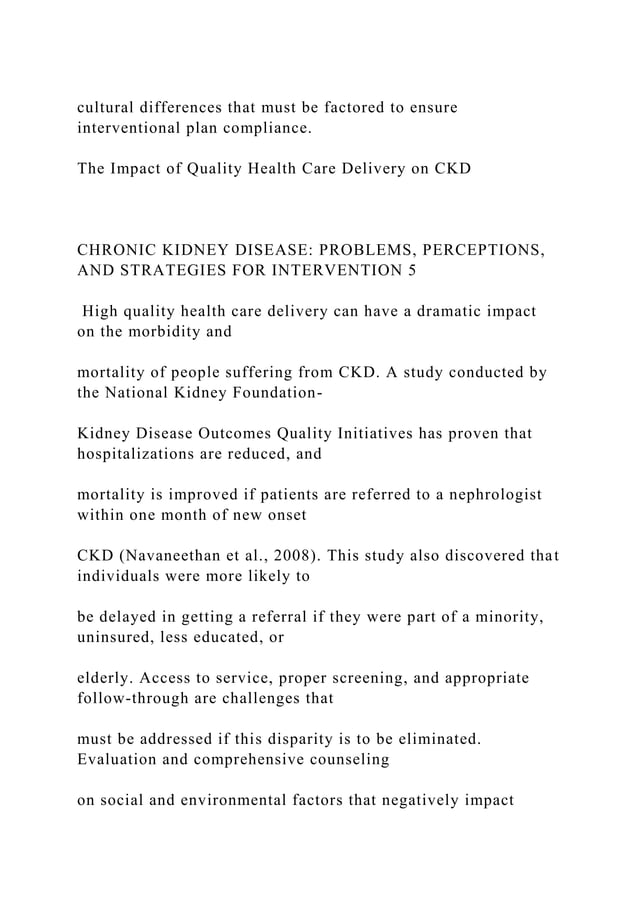 Running head CHRONIC KIDNEY DISEASE 1 .docx | Healthcare Industry ...