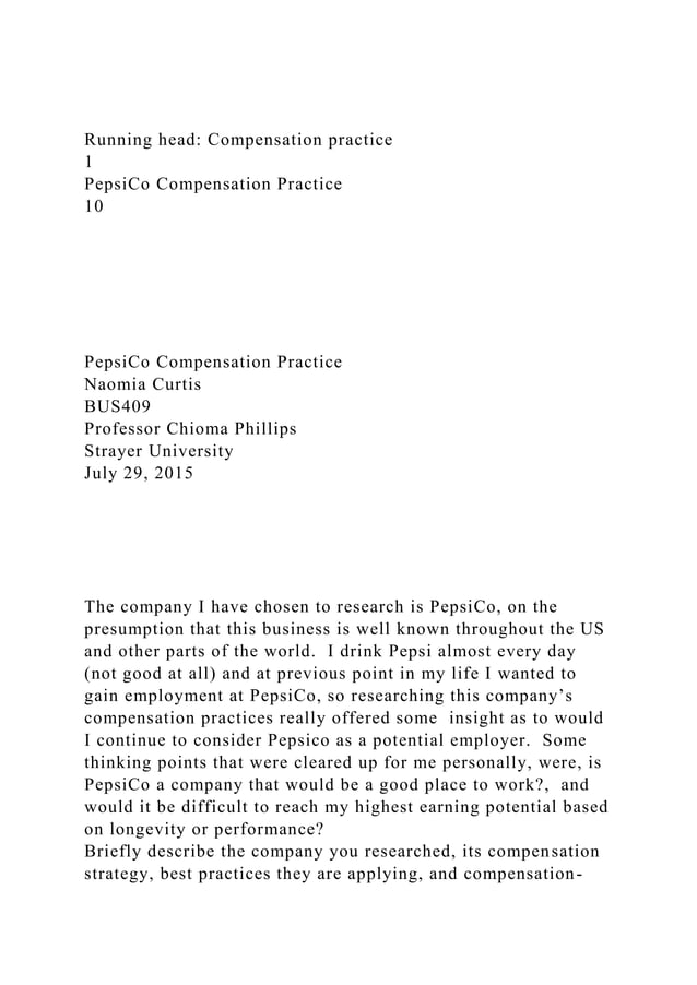 Running head Compensation practice .docx
