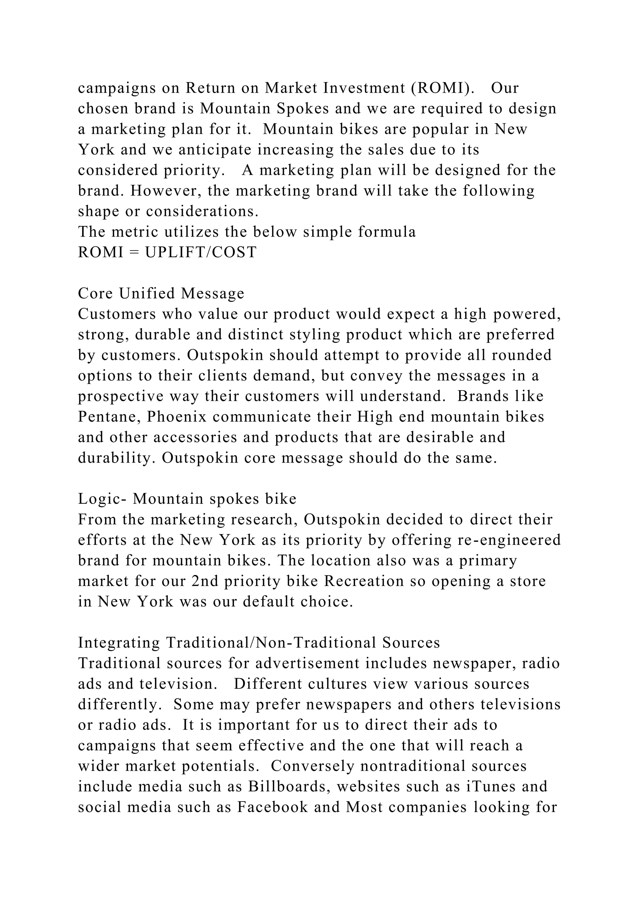 Running head CREATING CORE MARKETING STRATEGY 1 CREATING .docx