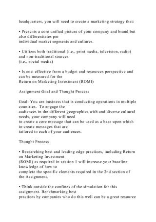 Running head CREATING CORE MARKETING STRATEGY 1 CREATING .docx