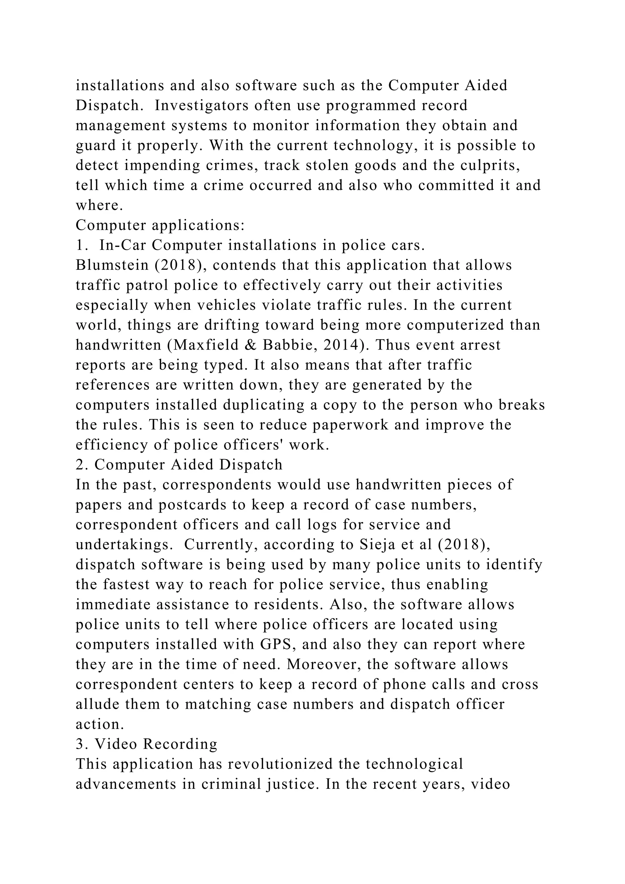 Running Head CRIMINOLOGY USE OF COMPUTER APPLICATIONS .docx