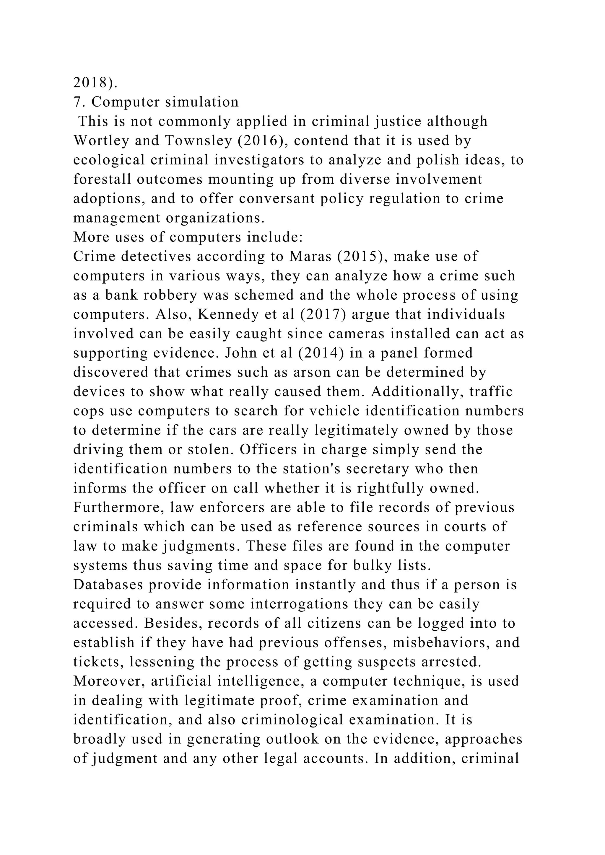 Running Head CRIMINOLOGY USE OF COMPUTER APPLICATIONS .docx