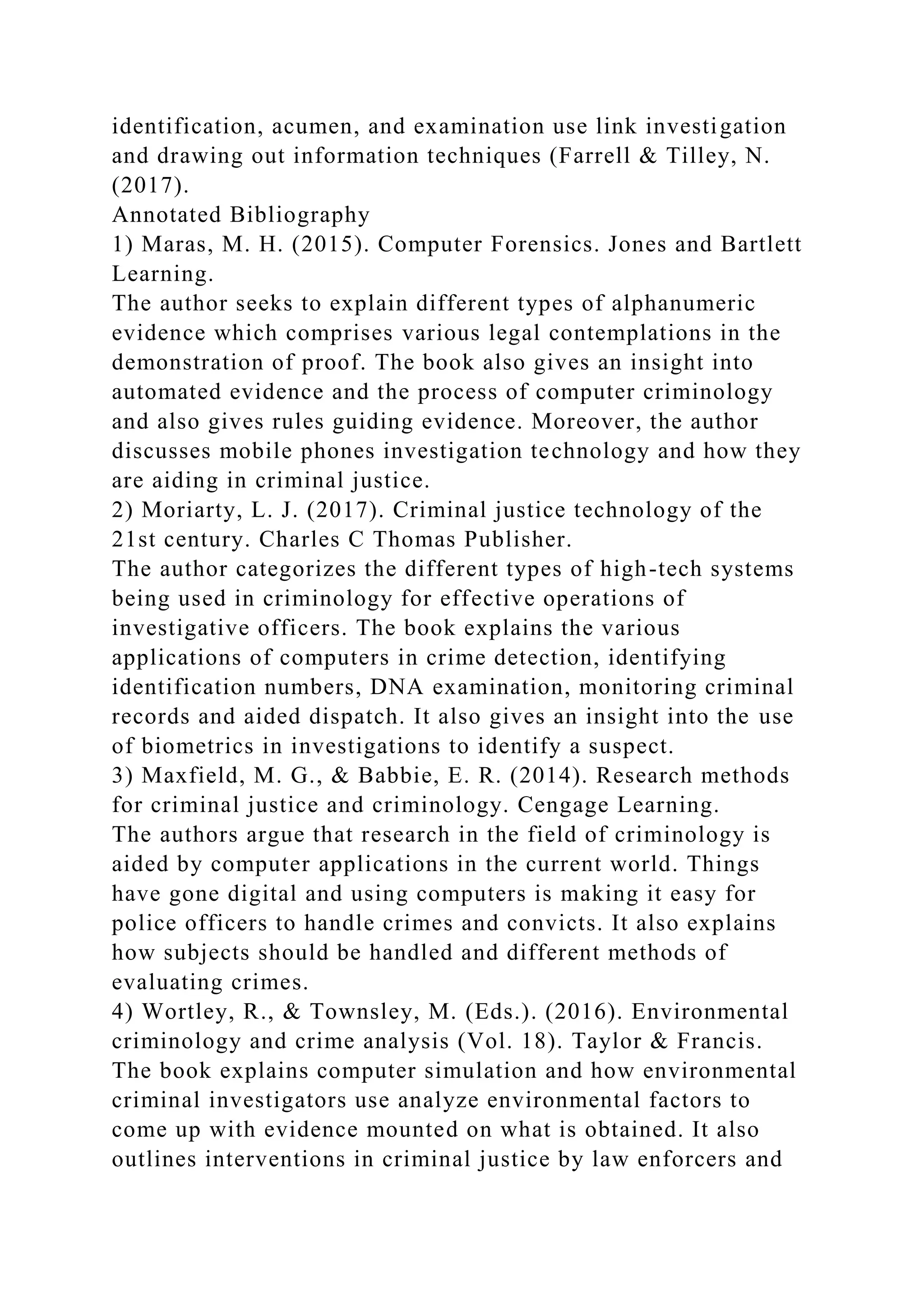 Running Head CRIMINOLOGY USE OF COMPUTER APPLICATIONS .docx