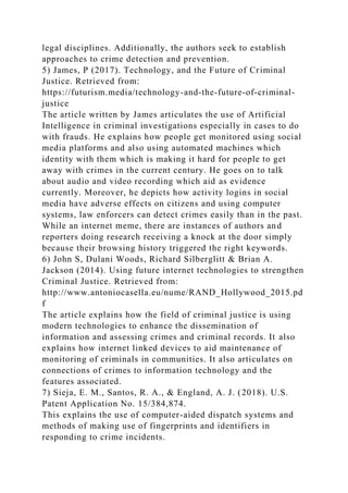 Running Head CRIMINOLOGY USE OF COMPUTER APPLICATIONS .docx