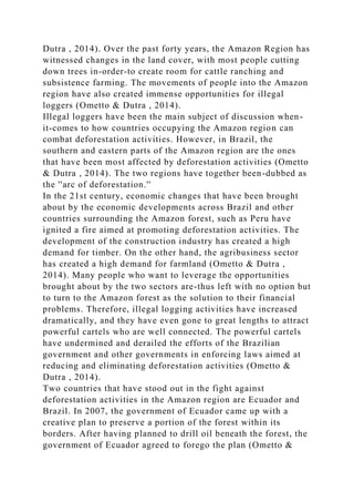 RUNNING HEAD DEAFORESTATION IN THE AMAZON DEFORESTATION IN THE .docx