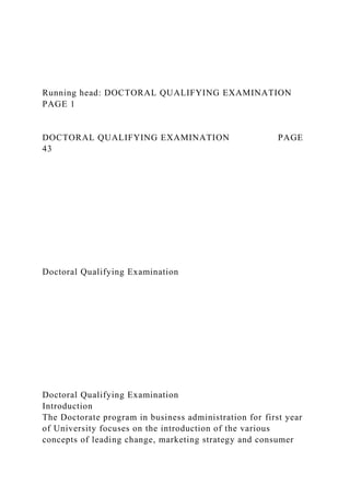 Running head DOCTORAL QUALIFYING EXAMINATION PAGE 1DOC.docx