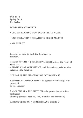 Running head ECOLOGY PAPER-ECOSYSTEM IMPORTANCE .docx