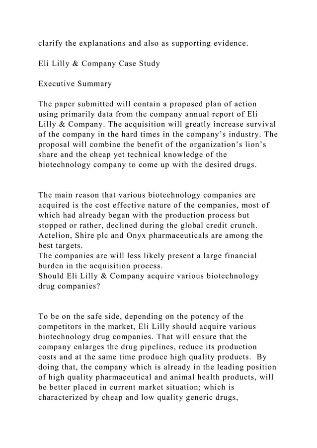 Running head Eli Lilly & Company Case Study1Eli Lilly &.docx