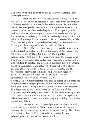 Running Header CONGRESSIONAL OVERSIGHT POWERS .docx