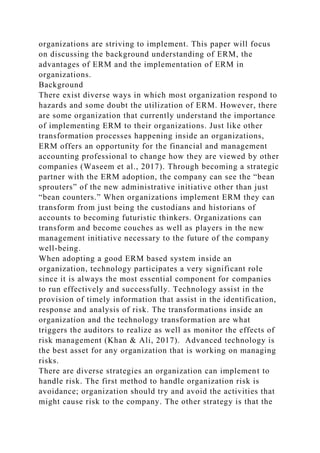 Running Head ERM 1ERM 10Research Paper Draf.docx | Business Accounting ...