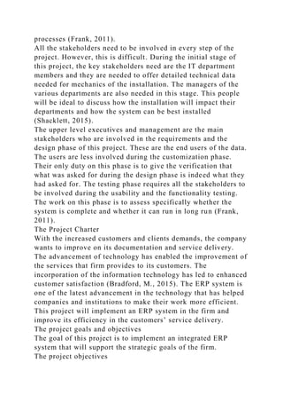 RUNNING HEAD ERP SYSTEM IMPLIMENTATION PROJECT .docx