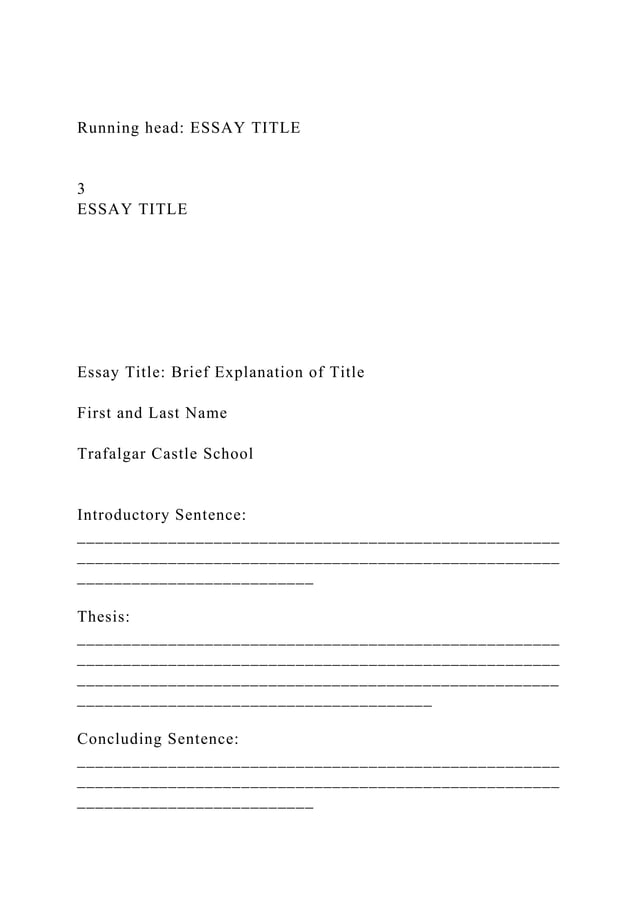 Running head ESSAY TITLE3ESSAY TITLEEssay.docx