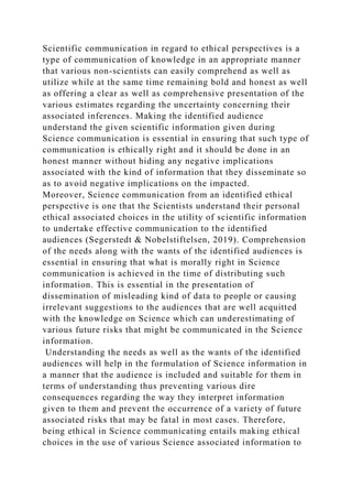 Running Head ETHICS IN SCIENCE COMMUNICATION .docx