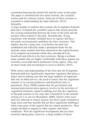 Running head EVERGLADES NATIONAL PARK STUDY LITERATURE REVIEW.docx ...