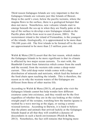 Running head EVOLUTION IN THE GALAPAGOS ISLANDS1EVOLUTION I.docx