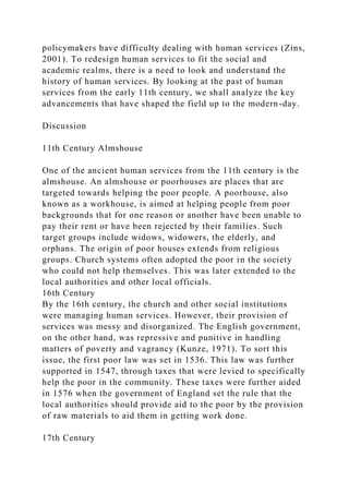 Running head EVOLUTION OF HUMAN SERVICES 1EVOLUTION.docx