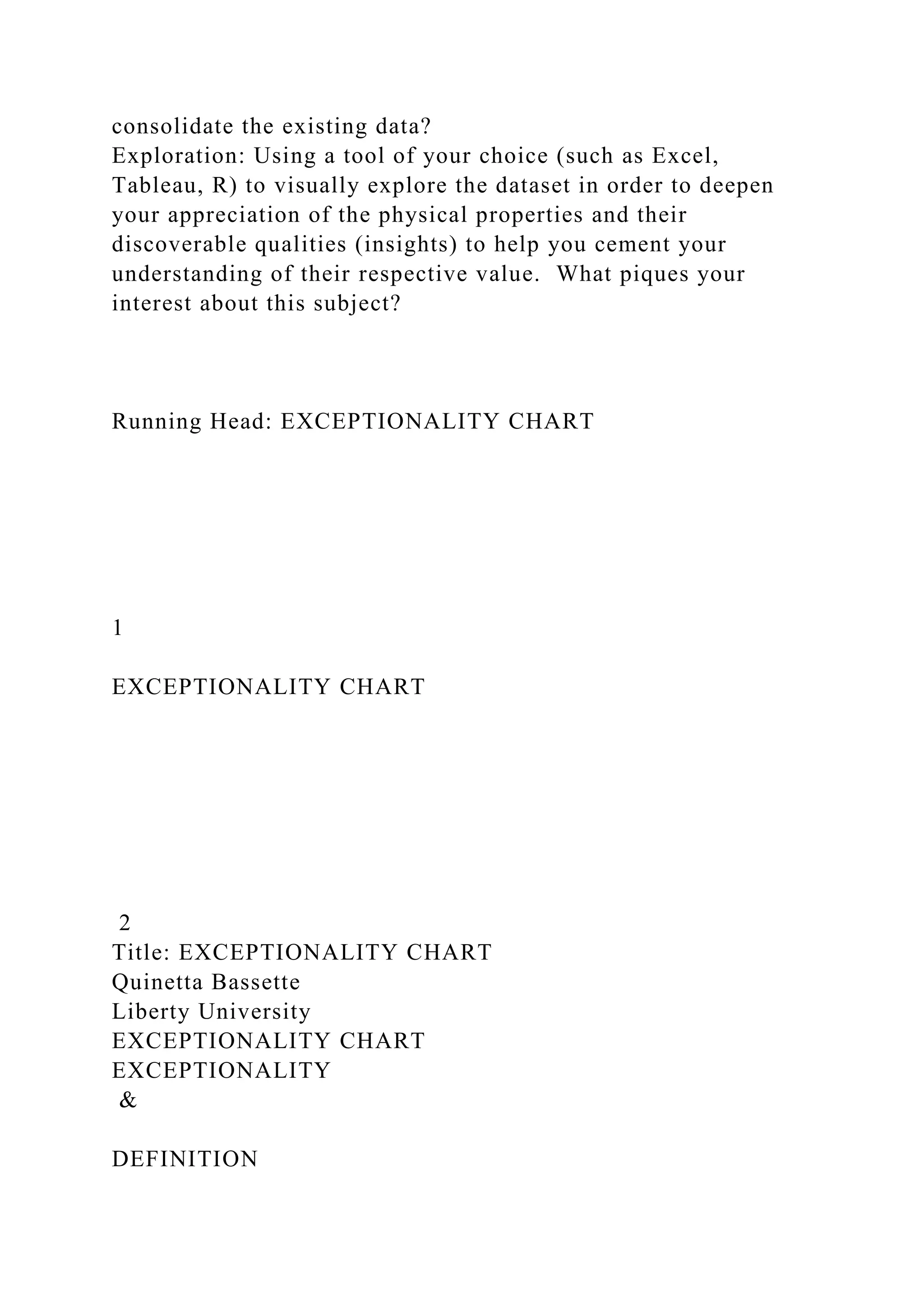 Running Head EXCEPTIONALITY CHART1EXCEPTIONAL.docx
