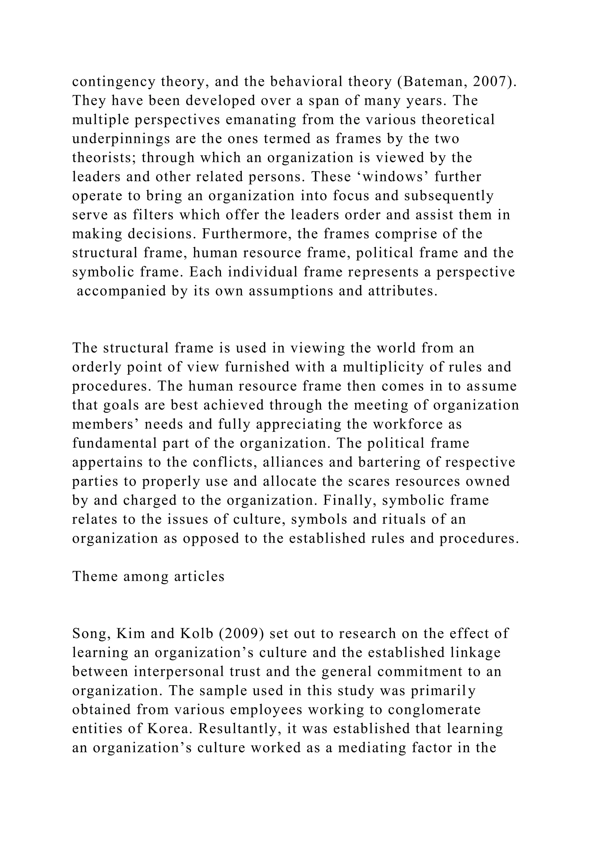 Running Head FOUR-FRAME MODEL 1FOUR-FRAME MODEL7Fou.docx