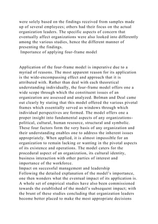 Running Head FOUR-FRAME MODEL 1FOUR-FRAME MODEL7Fou.docx