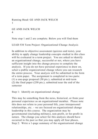 Running Head GE AND JACK WELCH .docx