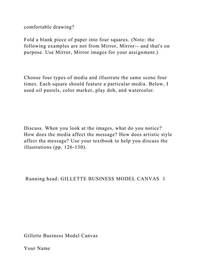 Running head GILLETTE BUSINESS MODEL CANVAS 1 .docx