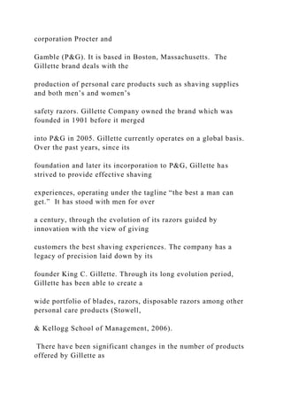 Running head GILLETTE BUSINESS MODEL CANVAS 1 .docx