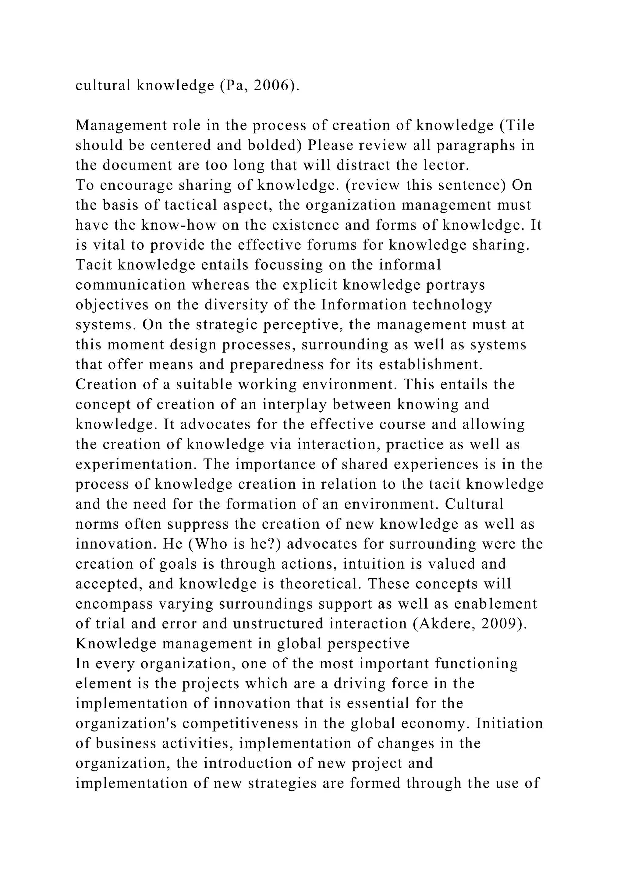 Running head GLOBALIZATION AND KNOWLEDGE MANAGEMENT .docx