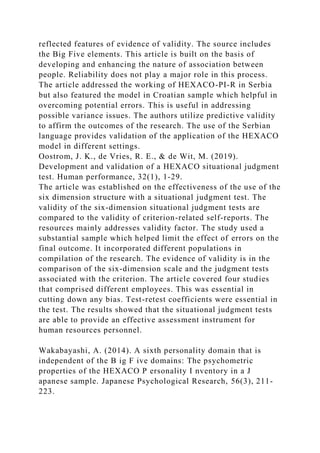 Running head HEXACO MODEL 1HEXACO .docx