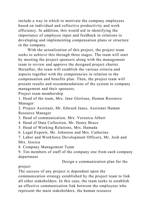 Running Head HUMAN RESOURCES PROJECT PLAN1HUMAN RESOURCES PROJ.docx