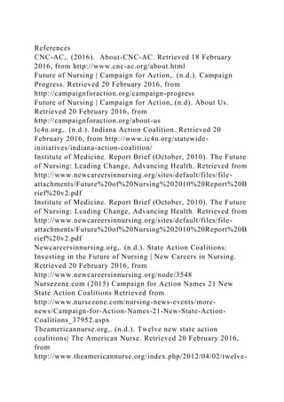 Running head IMPLEMENTATION OF THE IOM FUTURE OF NURSING REPORT .docx