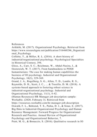 Running Head IndustrialOrganizational Psychology .docx