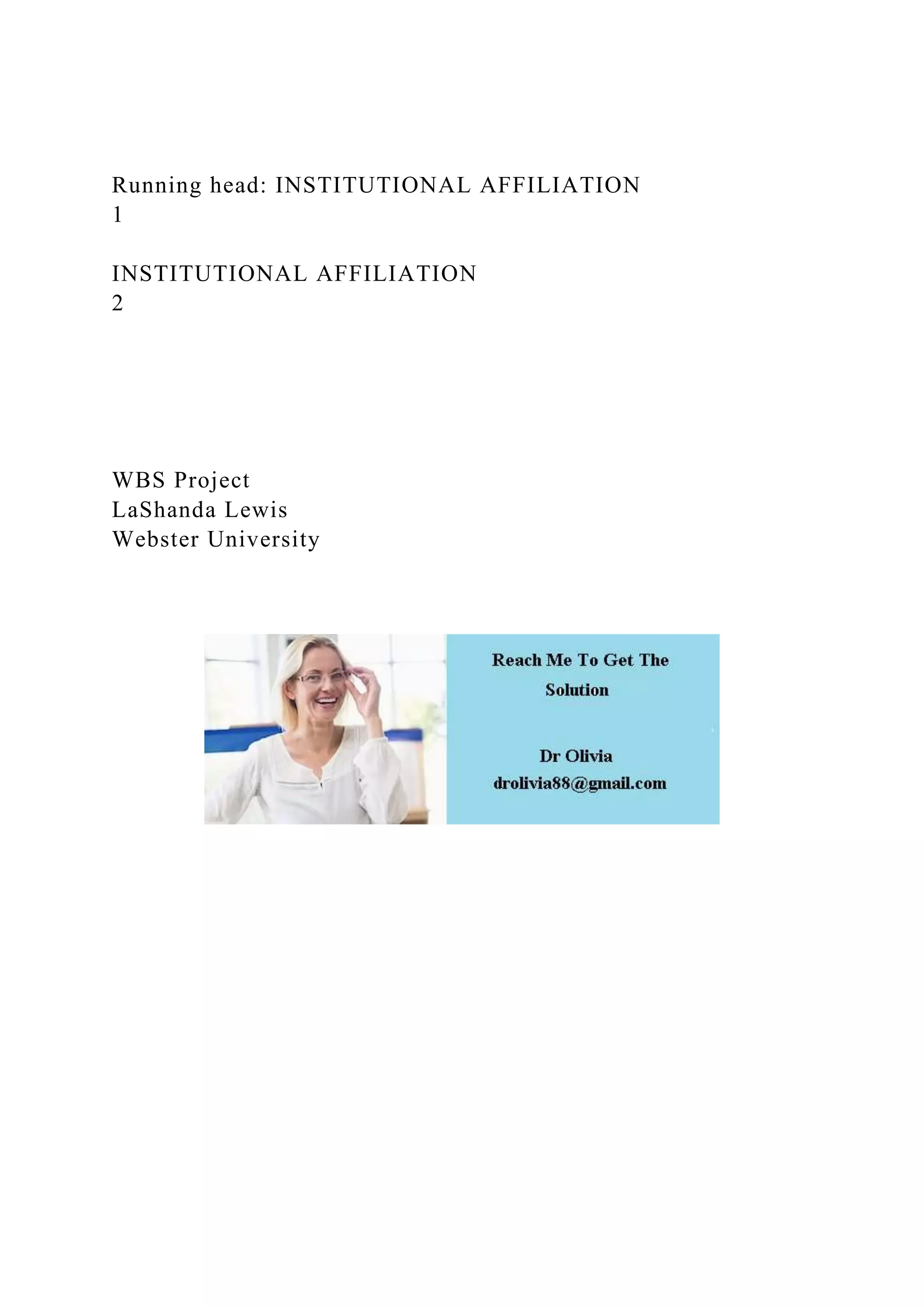 Running head INSTITUTIONAL AFFILIATION .docx