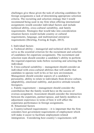 Running head International Assignments .docx