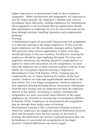 Running Head INTERNATIONAL JOB ASSIGNMENTS .docx