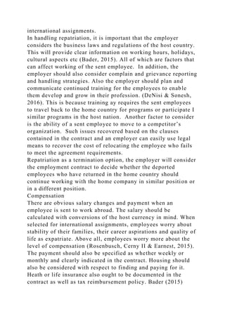 Running Head INTERNATIONAL JOB ASSIGNMENTS .docx
