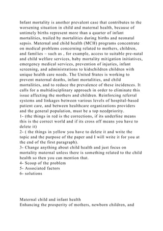 Running head MATERNAL, INFANT AND CHILD HEALTH .docx
