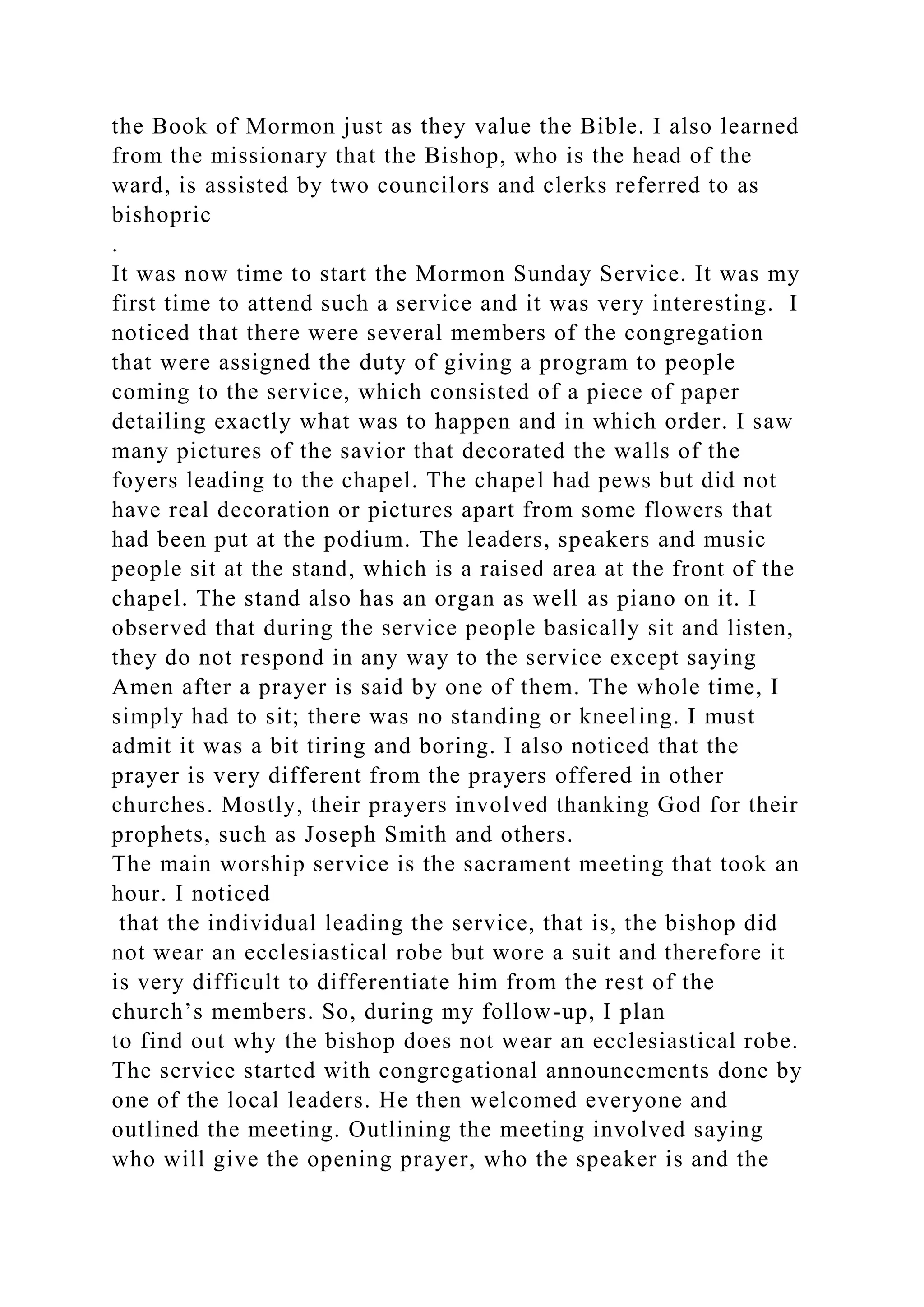 Running Head Mormon Sunday Service .docx