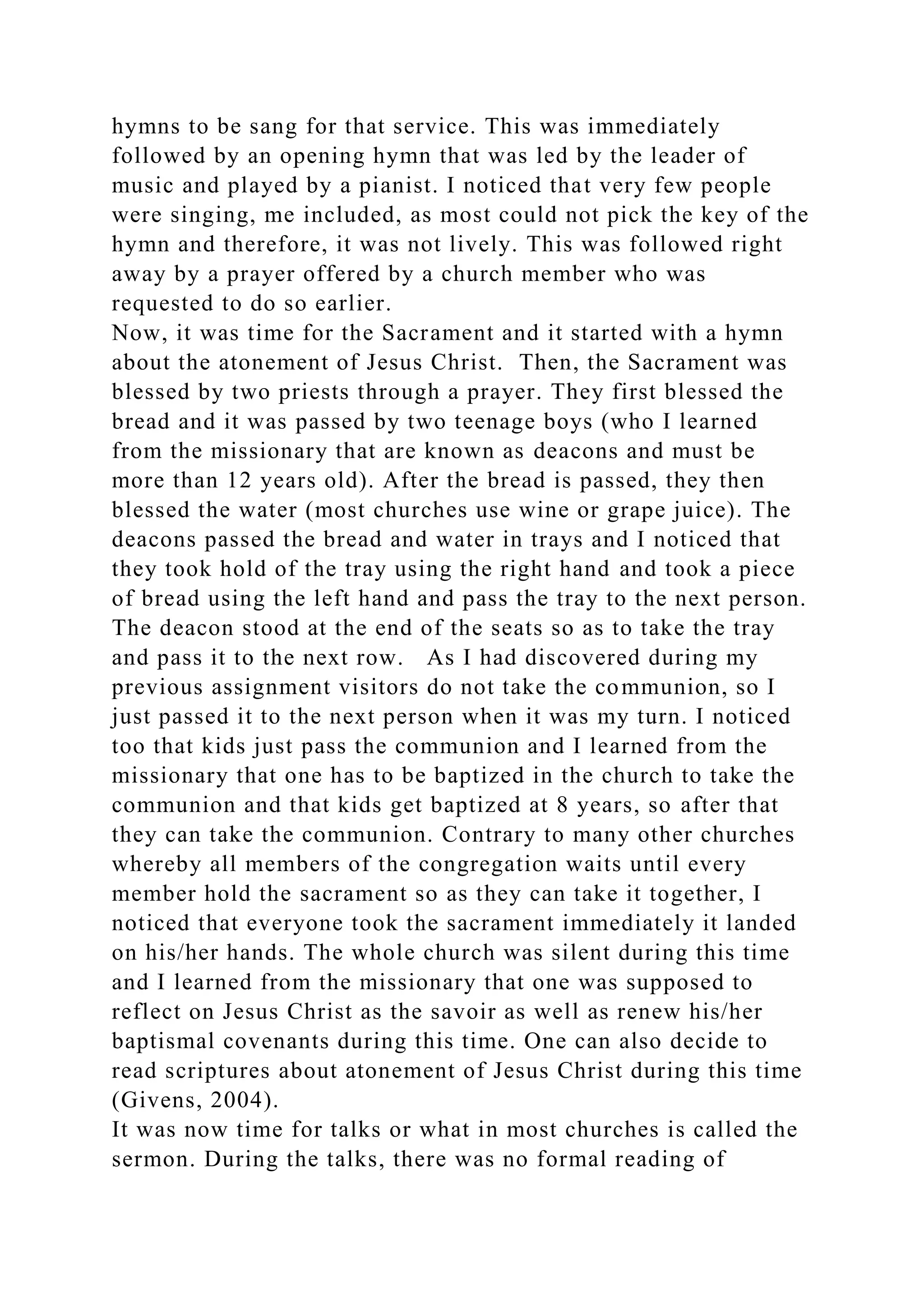 Running Head Mormon Sunday Service .docx