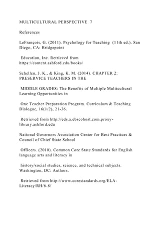Running Head MULTICULTURAL PERSPECTIVE 1 Multi.docx